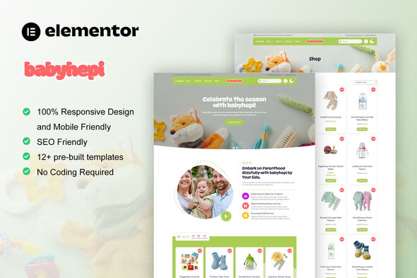 Download BabyHepi – Kids Store & Baby Shop Elementor Template Kit ...