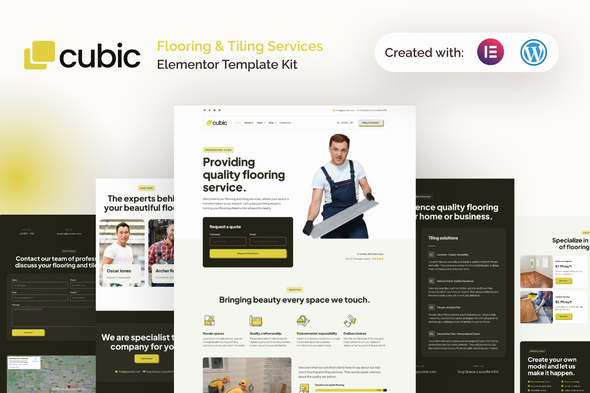 Télécharger Cubic – Flooring & Tiling Services Elementor Pro Template Kit version 1.0.0