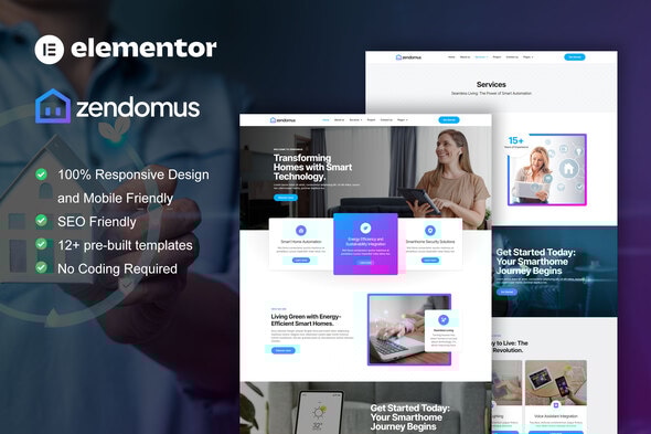 Download Zendomus – Smart Home & Technology Services Elementor Pro Template Kit version 1.0.0