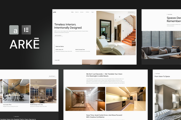 Télécharger Arke – Interior Design Studio Elementor Template Kit version 1.0.0
