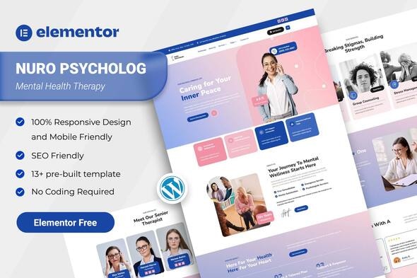 Télécharger Nuro – Mental Health Therapy Elementor Template Kit version 1.0.1
