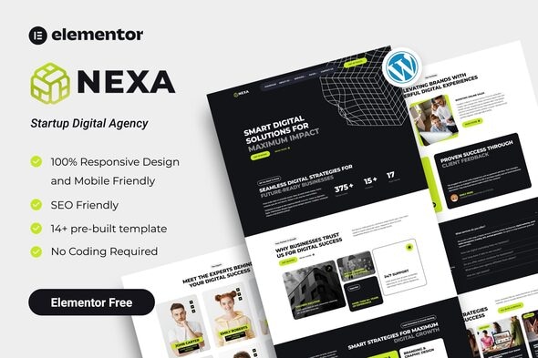 Télécharger Nexa – Startup Digital Agency Elementor Template Kit ...