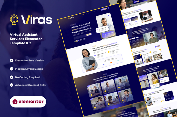 Télécharger Viras – Virtual Assistant Services Elementor Template Kit ...