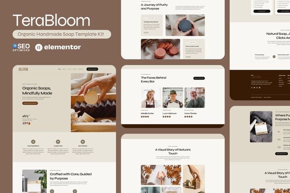 Télécharger TerraBloom – Organic Handmade Soap Elementor Template Kit ...