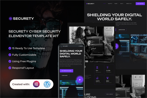 Télécharger Securety – Cyber Security Service Elementor Template Kit version 1.0.0