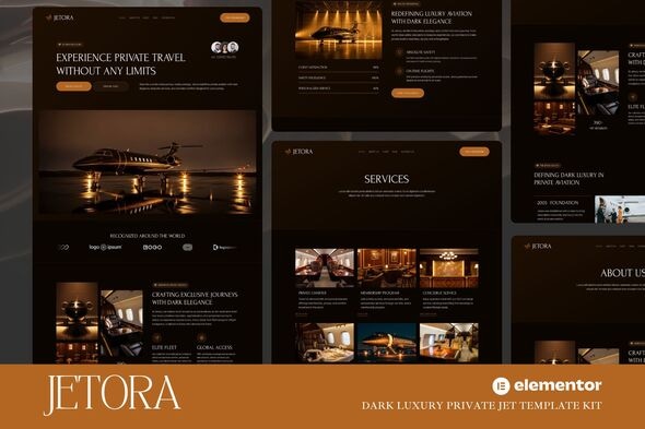 Télécharger Jetora – Dark Luxury Private Jet Elementor Template Kit ...