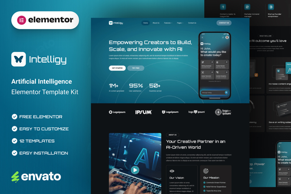 Télécharger Intelligy – Artificial Intelligence Elementor Template Kit ...