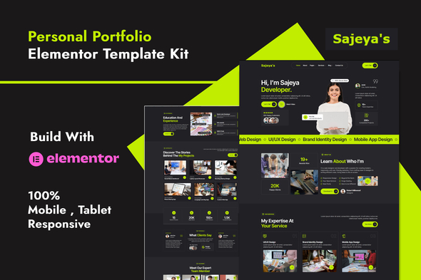 Download Sajeya – Personal Portfolio Elementor Template Kit version 1.0.0