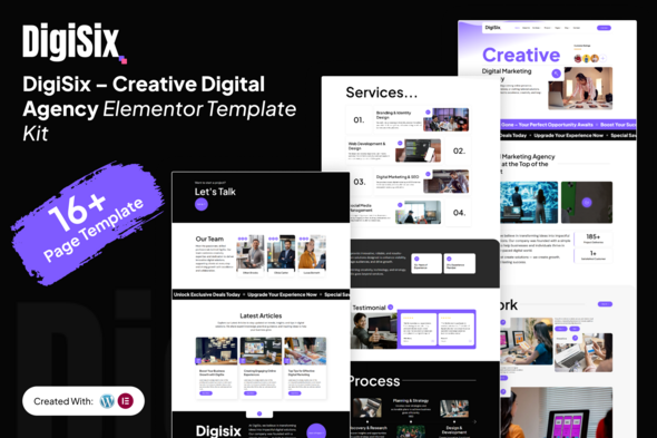 Download DigiSix– Creative Digital Agency Elementor Template Kit version 1.0.0