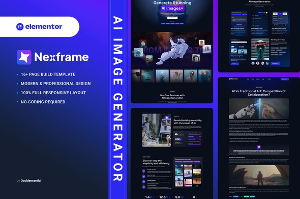 Download Nexframe – AI Image Generator Elementor Template Kit version 1.0.0